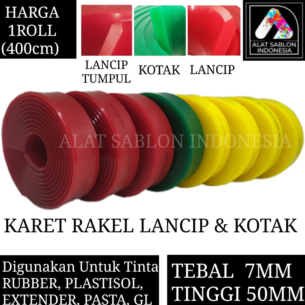 Jual KARET RAKEL SABLON LANCIP KOTAK TUMPUL LANCIP 7MM 1ROLL | Shopee ...