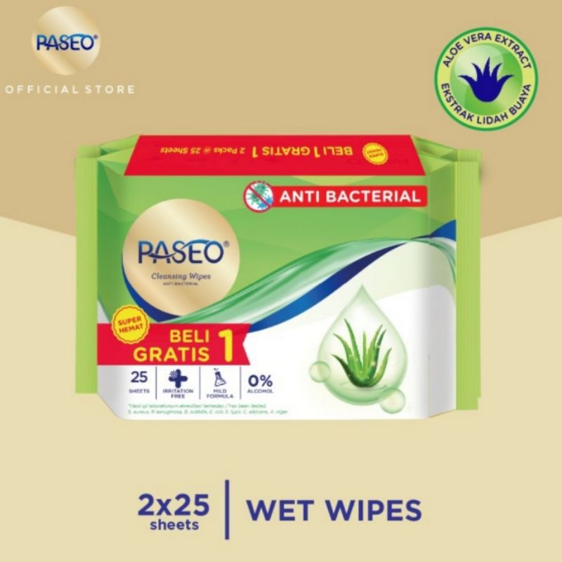 Jual Tissue Basah Paseo Aloevera 25 sheets | Shopee Indonesia