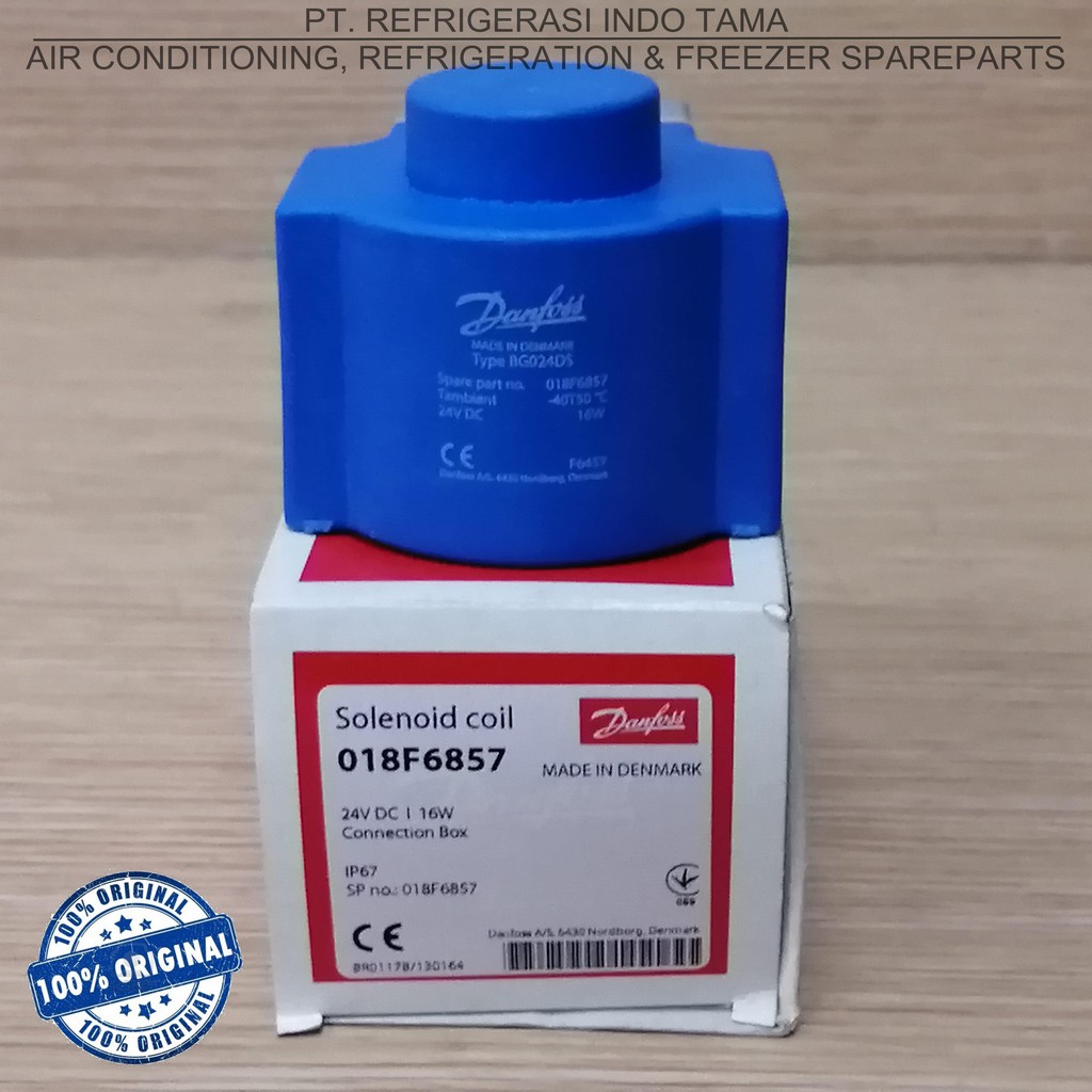 Jual 24V TERMINAL BOX 018F6857 Solenoid Coil Danfoss DC 16W 50/60HZ ...