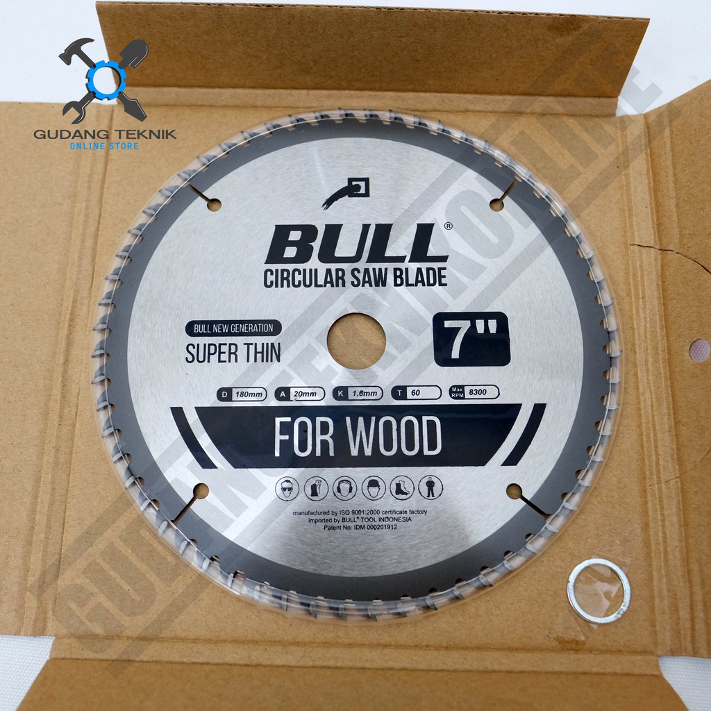 Jual Circular Saw Blade Bull 7inch 60T - Mata Gergaji Kayu Sirkular 7 ...