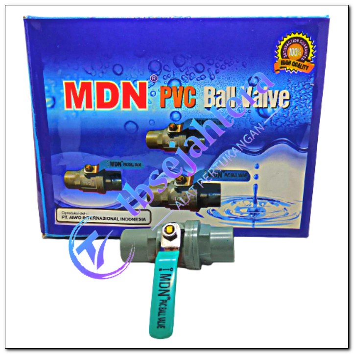 Jual Stop Kran Ball Valve pvc gagang besi MDN 1/2 inch / stop kran 1/2" | Shopee Indonesia