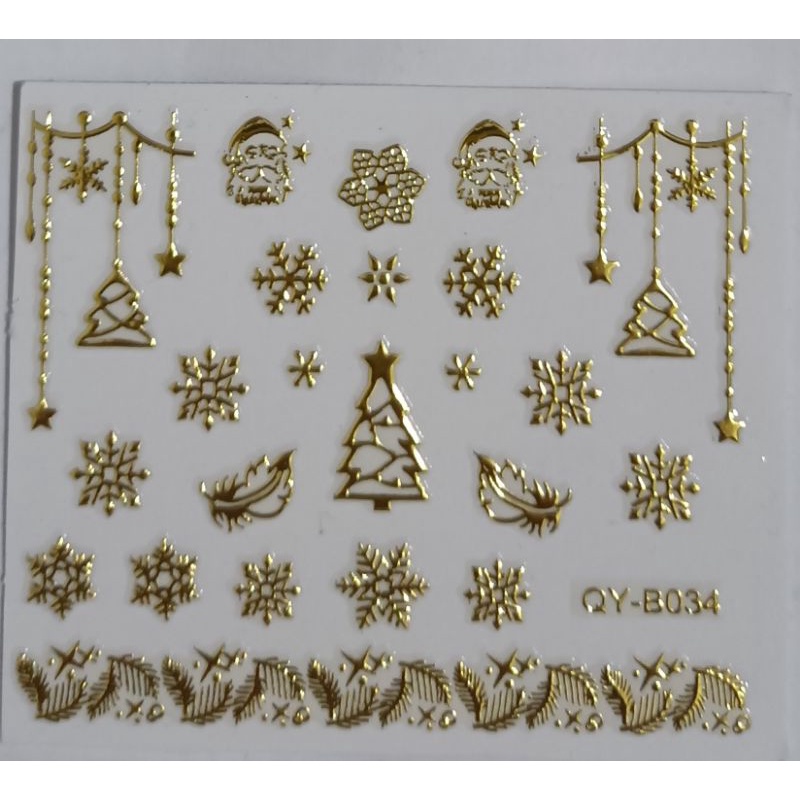 Jual QY Stiker Kuku Model Timbul 3d Motif Bunga Warna Emas Gold ...