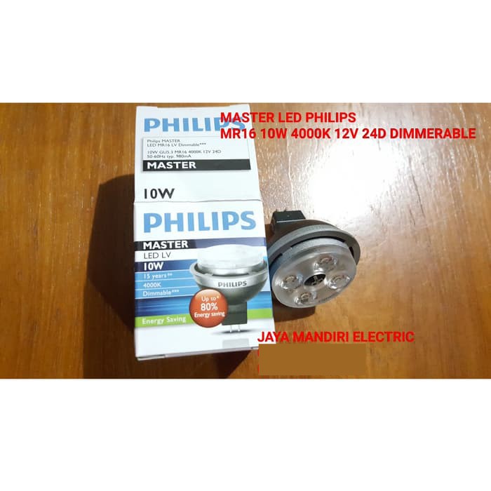 Jual PHILIPS MASTER LED MR16 10W 12V 24D 4000K DIMMERABLE | Shopee ...