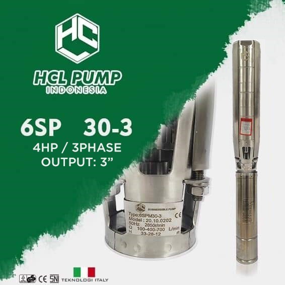 Jual HCL 6SP 30-3 | 4 hp 3 phase submersible pump output 3 inch motor 4 ...