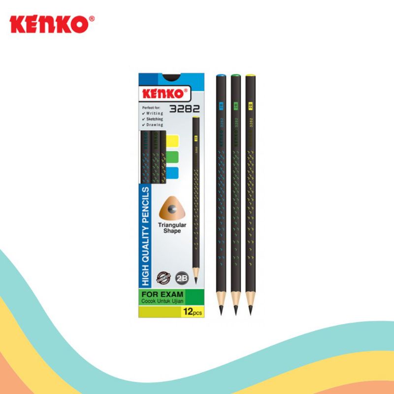 Jual Pensil 2B Triangular Shape KENKO 3282/3663/3181 | Shopee Indonesia