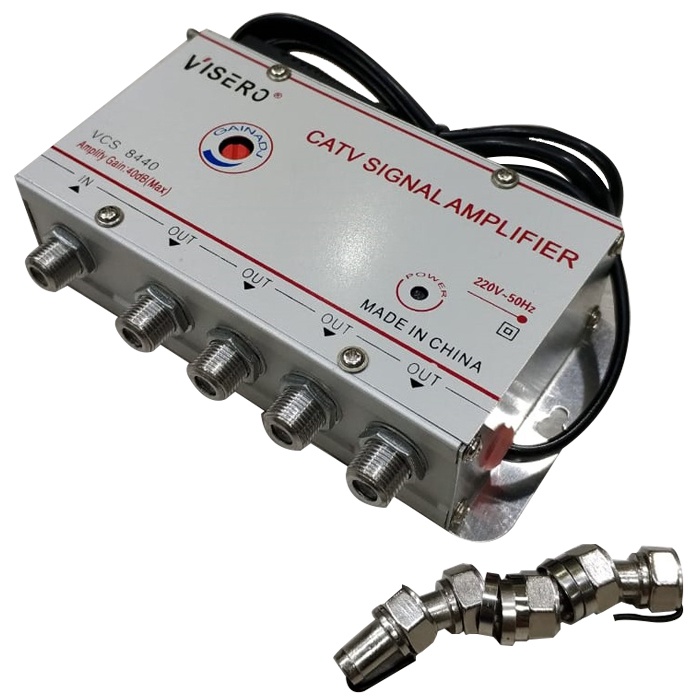 Jual CATV Signal Booster Amp/Penguat Signal 4 output 40dB VISERO (VCS ...