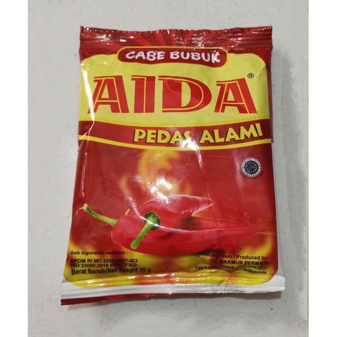 Jual Cabe Bubuk Sachet Aida 25 gram Cabai Bubuk | Shopee Indonesia