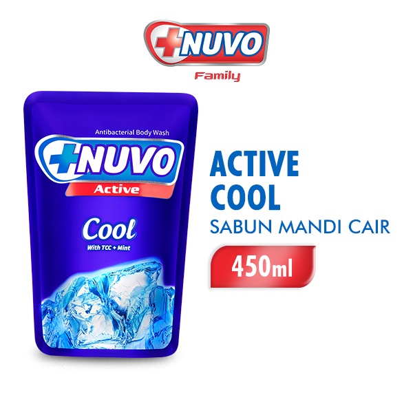 Jual NUVO Active Sabun Mandi Cair Active Cool Pouch 450ML | Shopee ...