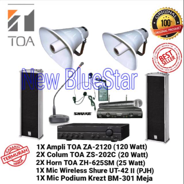 Jual Paket SoundSystem Masjid TOA Horn ZH 625 SM - TOA ZS 202 C.NB | Shopee Indonesia