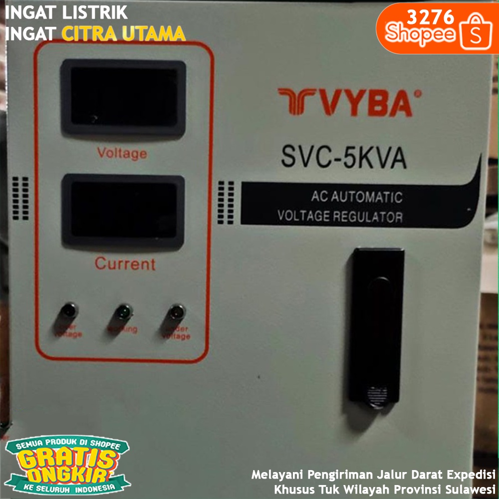 Jual VYBA STABILIZER 5000VA / STAVOL 5000 VA SVC-5KVA FULL KAPASITAS ...
