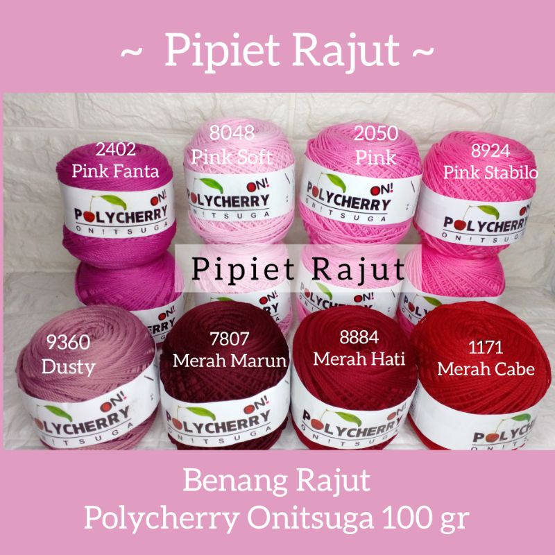 Jual BENANG RAJUT POLYCHERRY||ONITSUGA POLYCHERRY YARN | Shopee Indonesia
