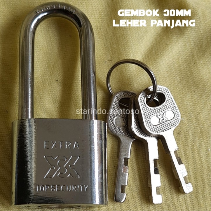 Jual The best GEMBOK PUTIH LEHER PANJANG kecil UKURAN 30 40 mmYSK pagar kuat anti maling tebal ...