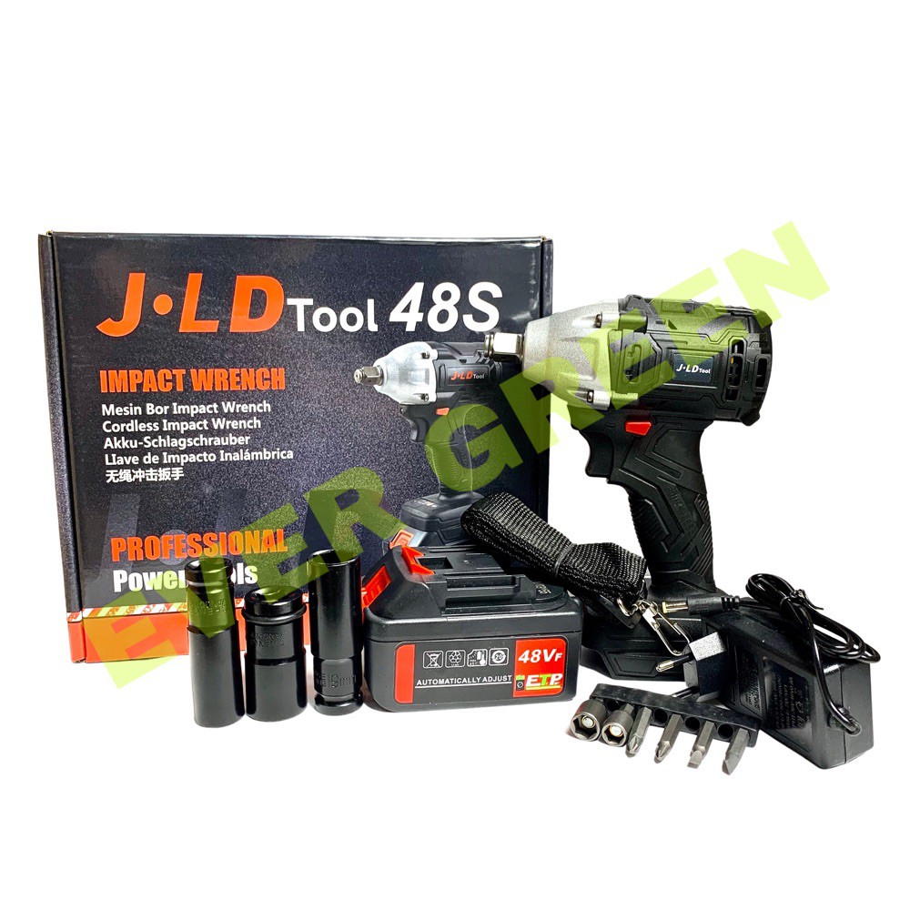 Jual Mesin Bor Cordless Impact Wrench JLD 48 Volt Bor Baterai Heavy ...