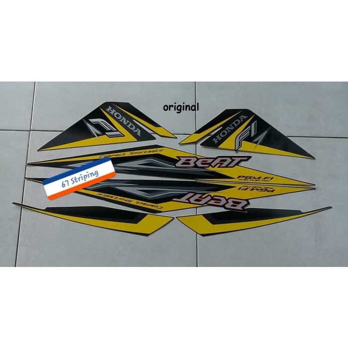 Jual Stiker Striping Motor Honda Beat F1 2014 Black Yellow | Shopee ...