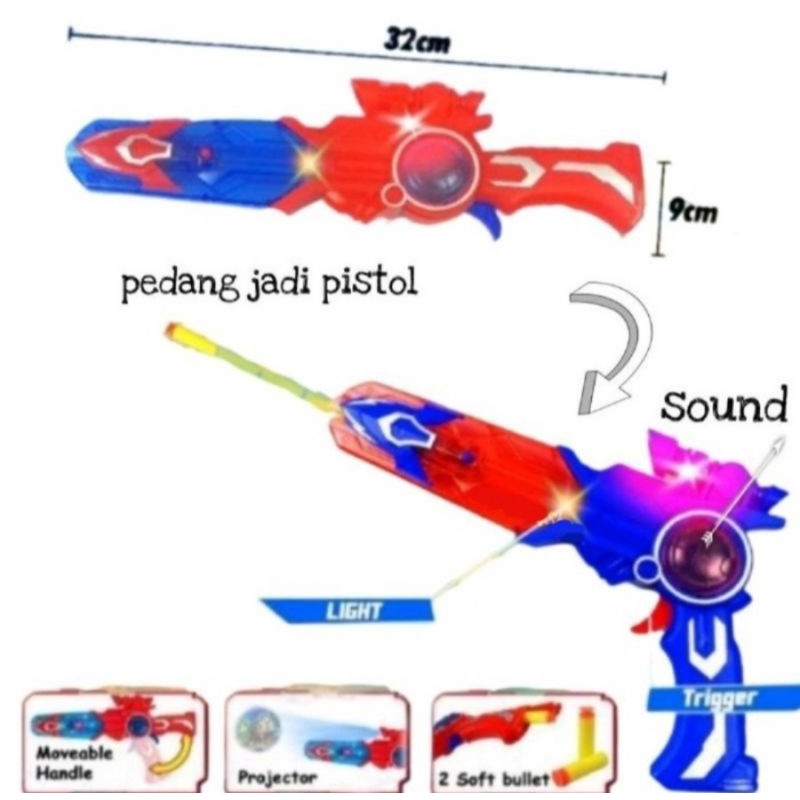 Jual Mainan Anak Pistol Pedang 3 in 1 Set Laser Murah | Shopee Indonesia