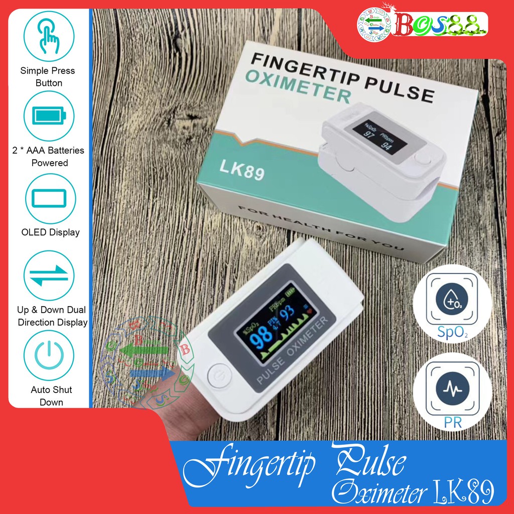 Jual COD Fingertrip Pulse Oxymeter Oximeter spo2 LK89 Alat Ukur Detak ...