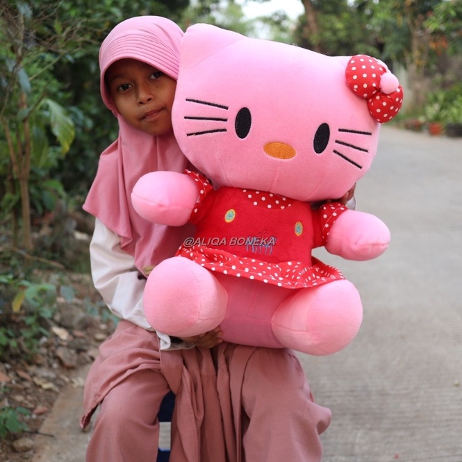 Jual Boneka hello Kitty polkadot XL polos TERMURAH TERLARIS SHOPEE ...