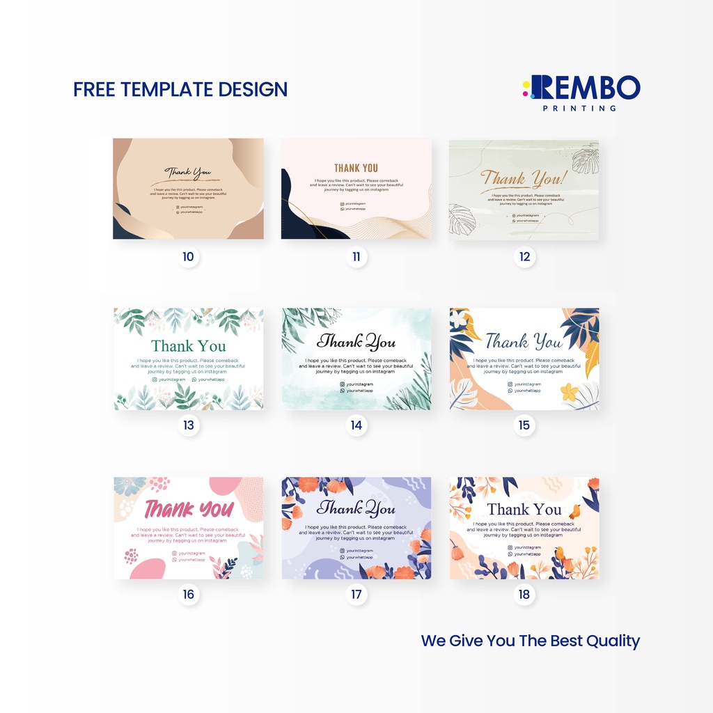 Jual Thank You Card / A3+ (Ukuran Custom) - Thankyou Card - Kartu ...