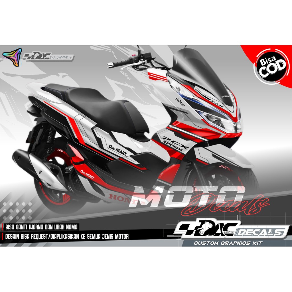 Jual Sticker decal full body Honda PCX Putih Merah | Shopee Indonesia