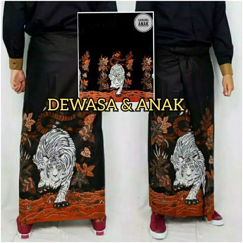Jual SARUNG BATIK MOTIF MACAN ASIA -UKURAN DEWASA & ANAK-BAHAN KATUN ...