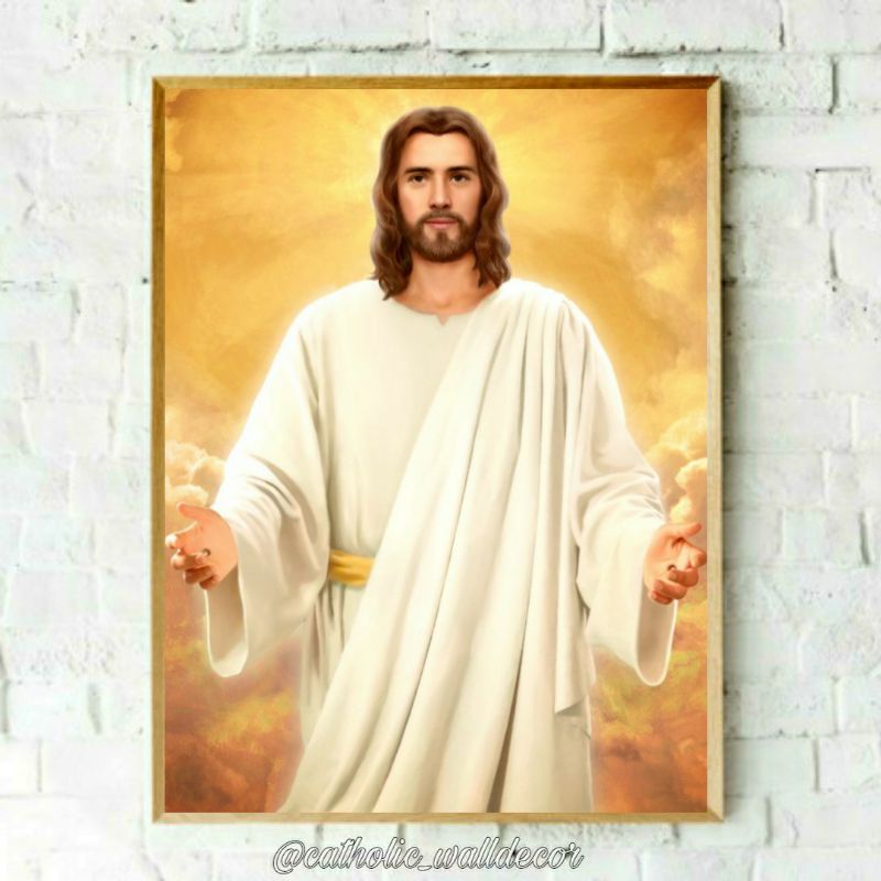 Jual Hiasan dinding rohani Kristen Katolik Poster kayu Tuhan Yesus bg ...