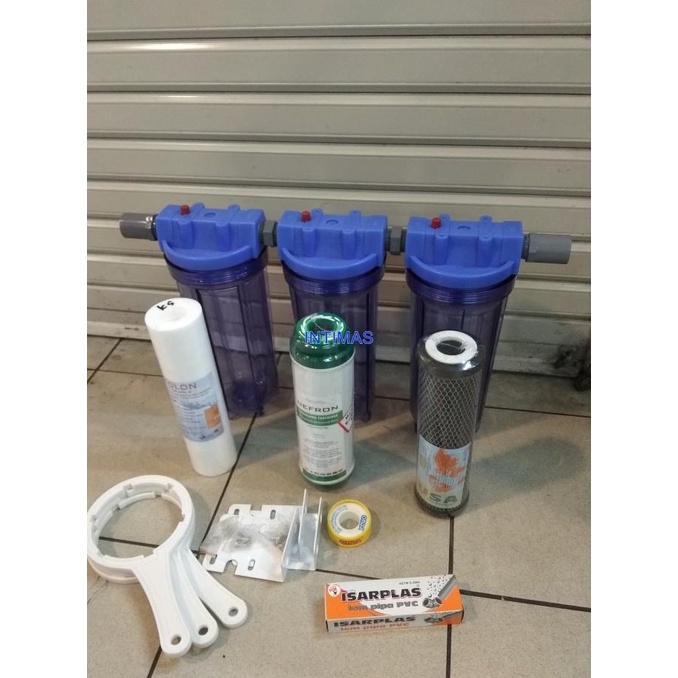 Jual Paket 3 Housing 3 per 4 In -Filter Air -Bau Besi- Toren Pompa ...