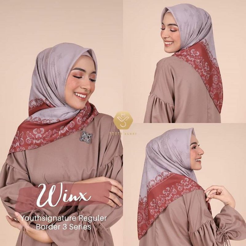 Jual HIJAB SEGIEMPAT BORDER by YOUTH HIJAB MODERN CANTIK IBUINDUNG ...