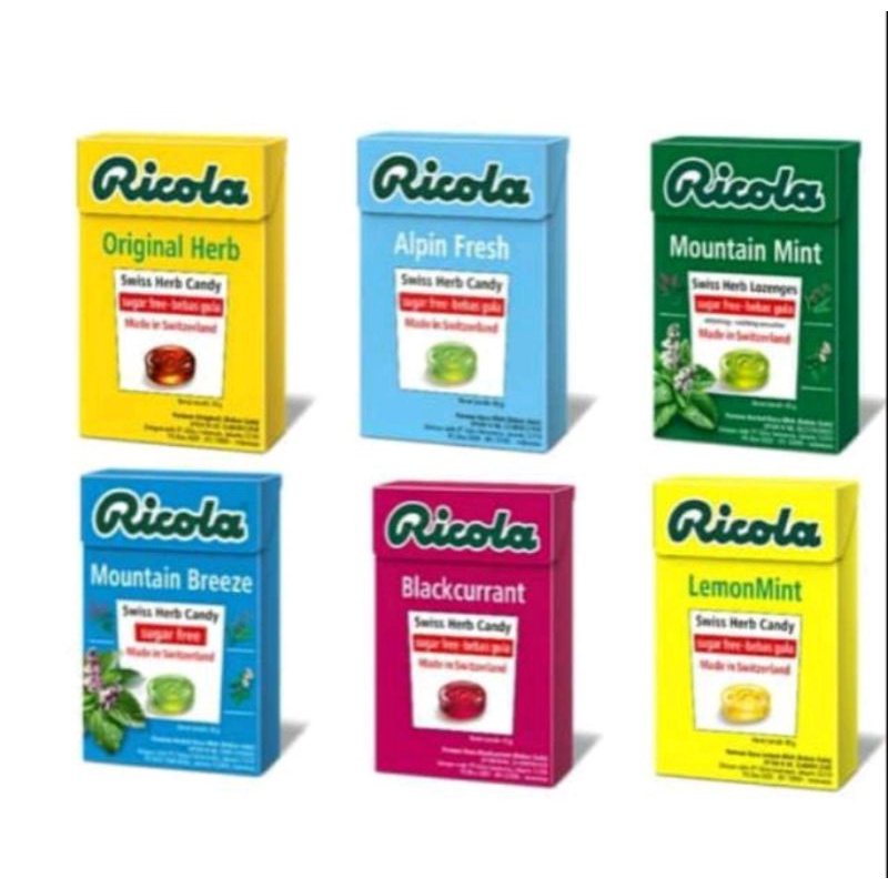 Jual Permen Ricola Sugar Free 40g Alpine Glacier Fresh Mint Original Herb Lemon Mint Lemonmint ...
