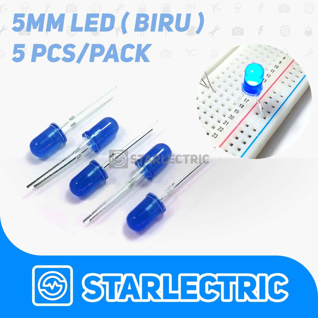 Jual LED 5mm Biru (5pcs/pack) | Shopee Indonesia