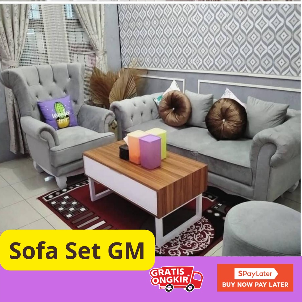 Jual CLEO - Sofa Set Ruang Tamu/Sofa Set Ruang Keluarga -Abu | Shopee Indonesia