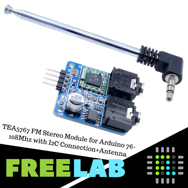 Jual TEA5767 FM Stereo Module for Arduino 76-108Mhz with I2C + Antenna | Shopee Indonesia