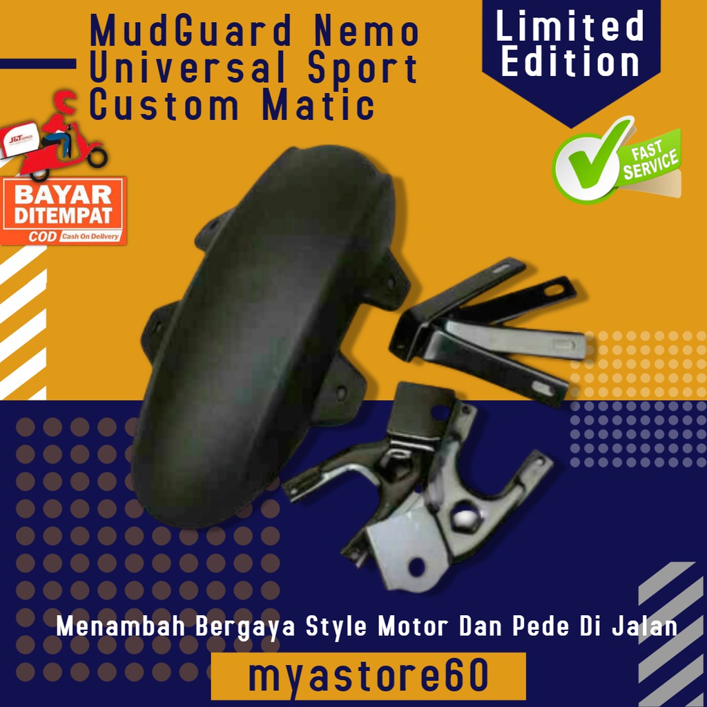 Jual MudGuard Nemo Universal CBR,Ninja,Custom,Aerox / Mudguard Motor ...