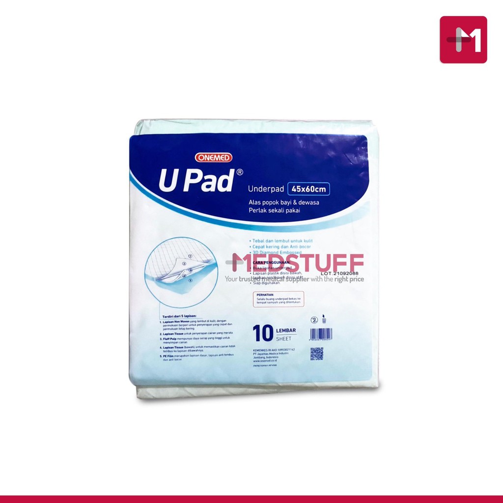 Jual Underpad 45 x 60 cm Perlak Upad Onemed isi 10lembar | Shopee Indonesia