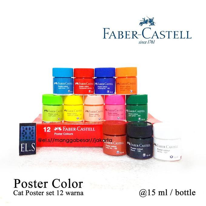 Jual Faber Castell Poster Color Set 12 Warna ( Cat Poster ) | Shopee ...