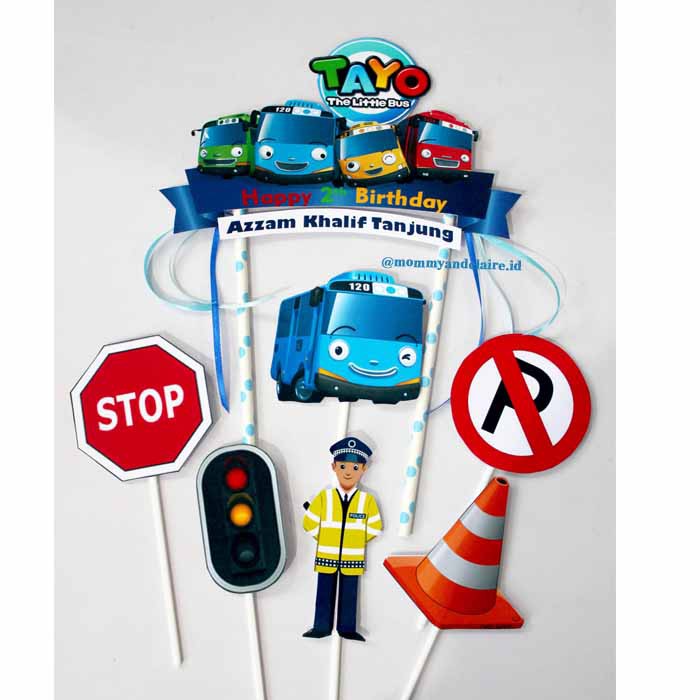 Jual Cake Topper Tayo / Topper Kue Tayo Little Bus / Tusukan kue Tayo ...