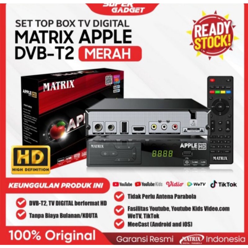 Jual Receiver TV Set Top BOX Matrix Apple DVB T2 Digital Apel STB HDMI ...