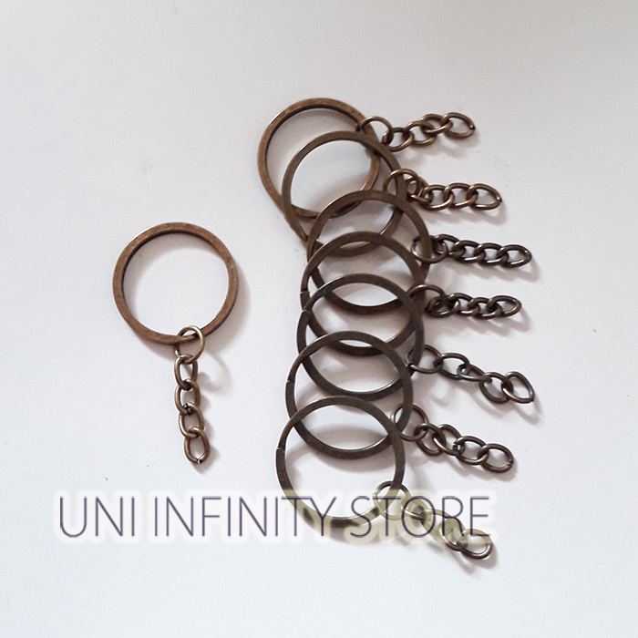 Jual Ring Gantungan Kunci Pipih Gepeng Flat Termasuk Rantai | Shopee ...