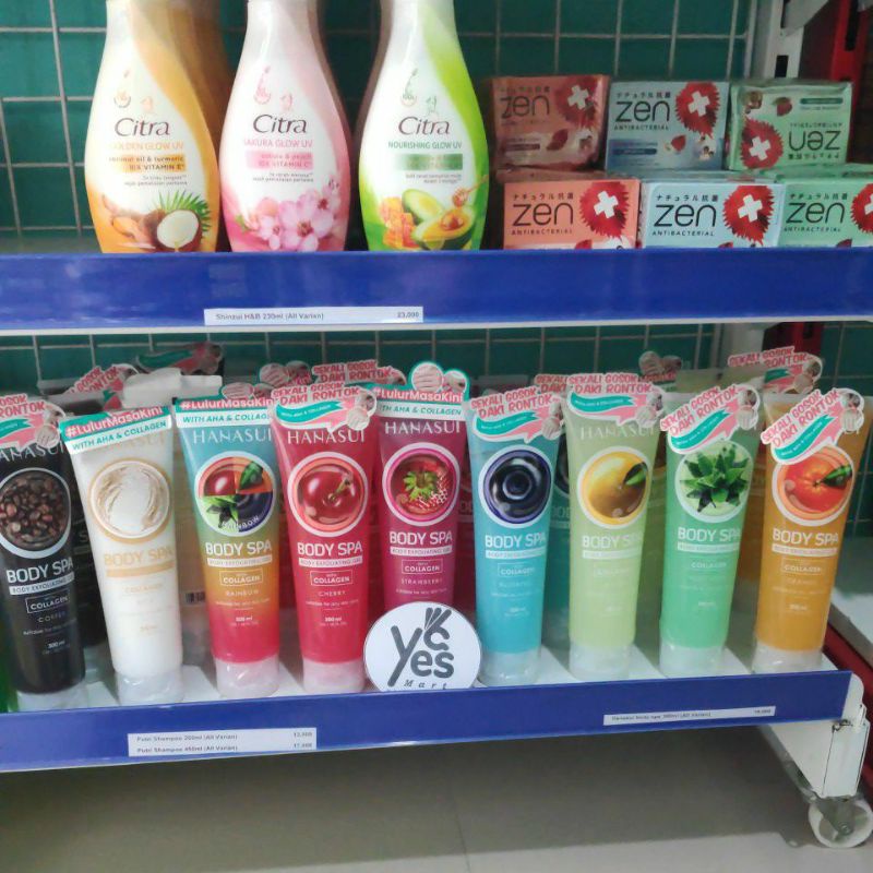 Jual Hanasui Body SPA Exfoliating Gel 300ml Coffe Aloe Vera Blueberry ...