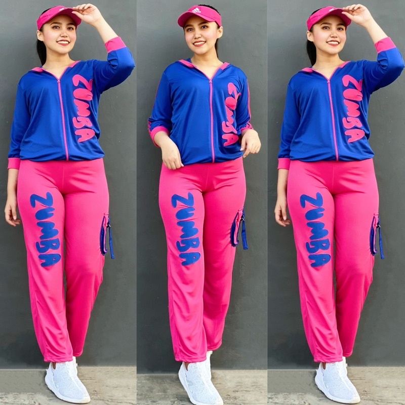 Jual Set Baju Senam Aerobic Indoor Outdoor Serie Z Zumba Biru Pink ...