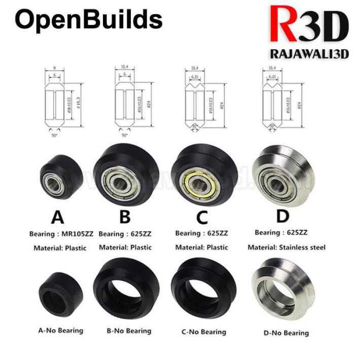 Jual OpenBuilds CNC V-Slot POM Delrin V Wheel V-Wheel Dual W 625zz Bearing | Shopee Indonesia