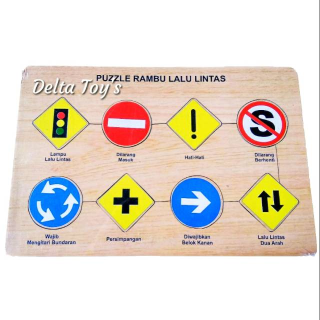 Jual MAINAN EDUKASI / PUZZLE KAYU RAMBU LALU LINTAS / MAINAN PAUD ...