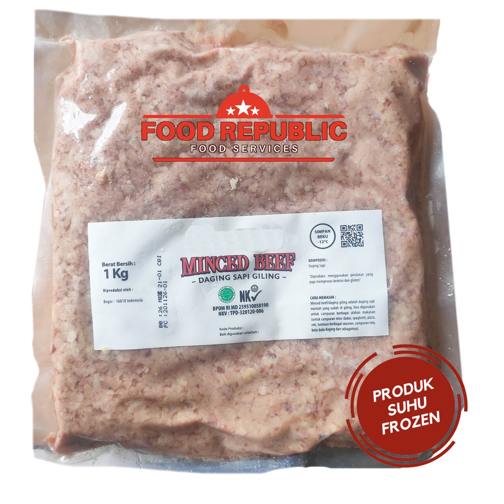 Jual FROZEN MINCED BEEF 1 KG - DAGING SAPI GILING GROUND BEEF HALAL ...