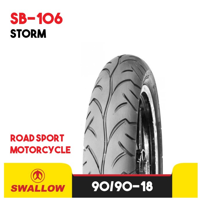 Jual Ban Motor Swallow SB-106 Storm Ukuran 90/90 Ring 18 Tubeless Medium Compound | Shopee Indonesia