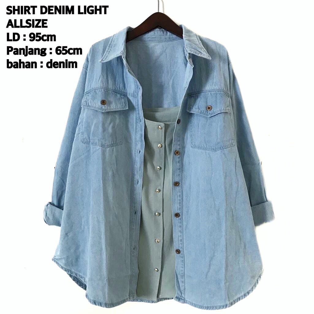 Jual SHIRT DENIM LIGHT | Shopee Indonesia