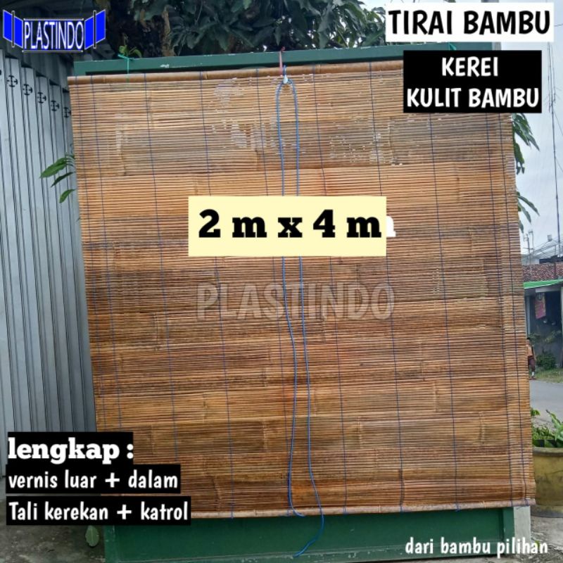 Jual TIRAI KEREI KULIT BAMBU 2M x 4M VERNIS KATROL KEREY KREY KRE KREI | Shopee Indonesia