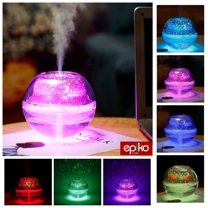 Jual Air Humidifier Diffuser Aromaterapi + 7 Lampu LED Projection ...