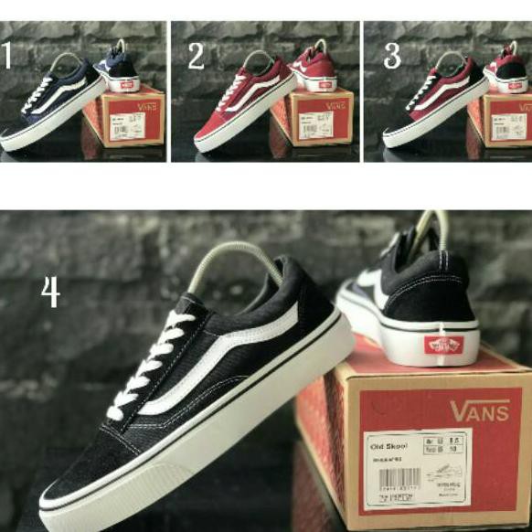 Jual SEPATU43 VANS AUTHENTIC FULL BLACK HITAM POLOS WHITE PUTIH ...