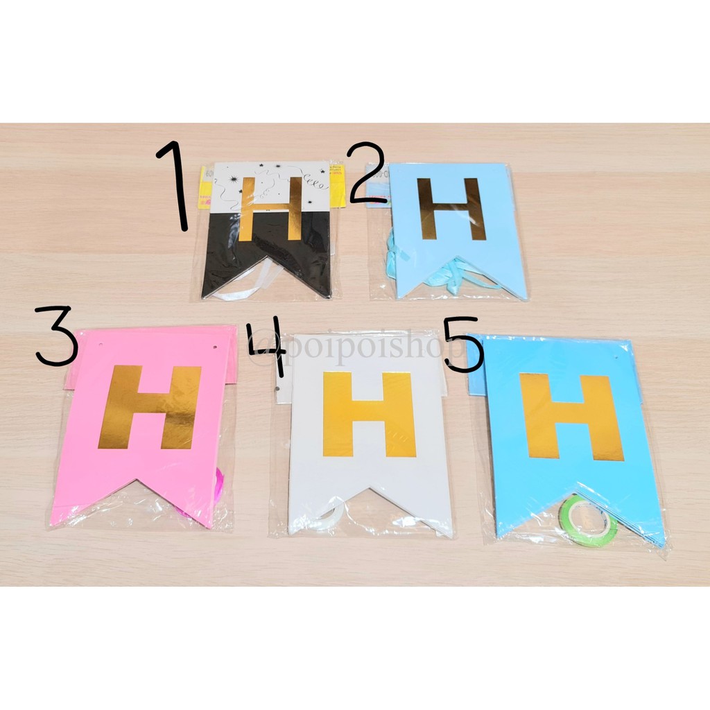 Jual Banner Ulang Tahun Huruf Gold Happy Birthday Bendera Dekorasi ...