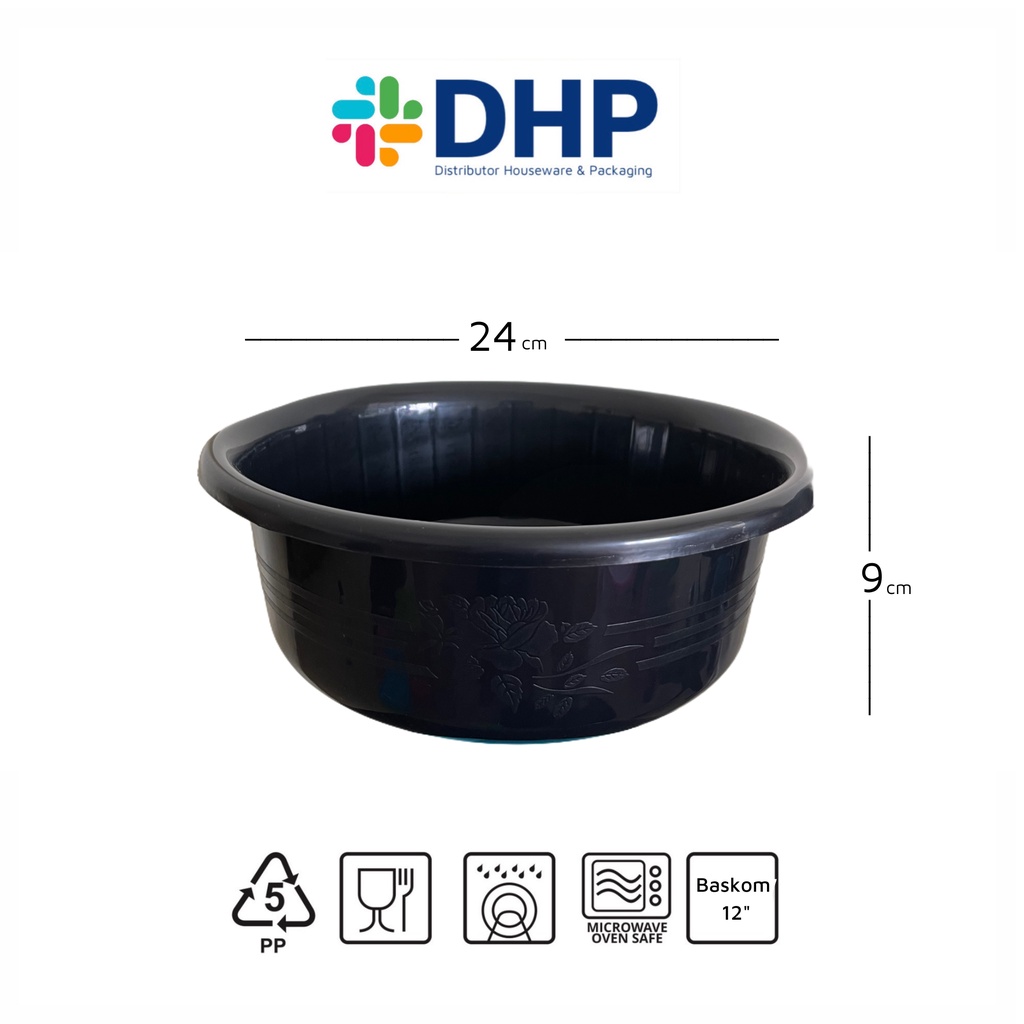 Jual Baskom ALL SIZE 10" 12" 14" 16" 18" Hitam Warna Bulat Oval Plastik ...