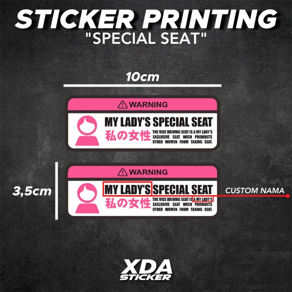 Jual STIKER/STICKER PRINTING SPECIAL SEAT CUSTOM VIRALL | Shopee Indonesia